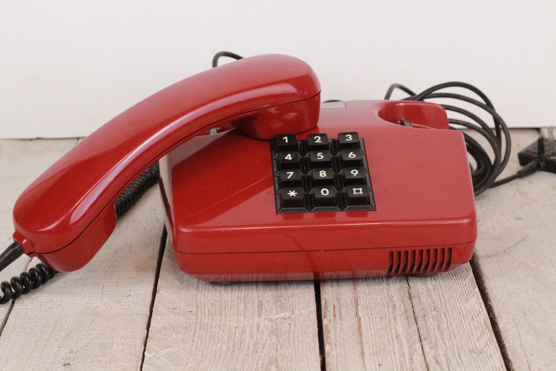Vintage Push Button Phone Telephone Classic Telephone Red - Etsy