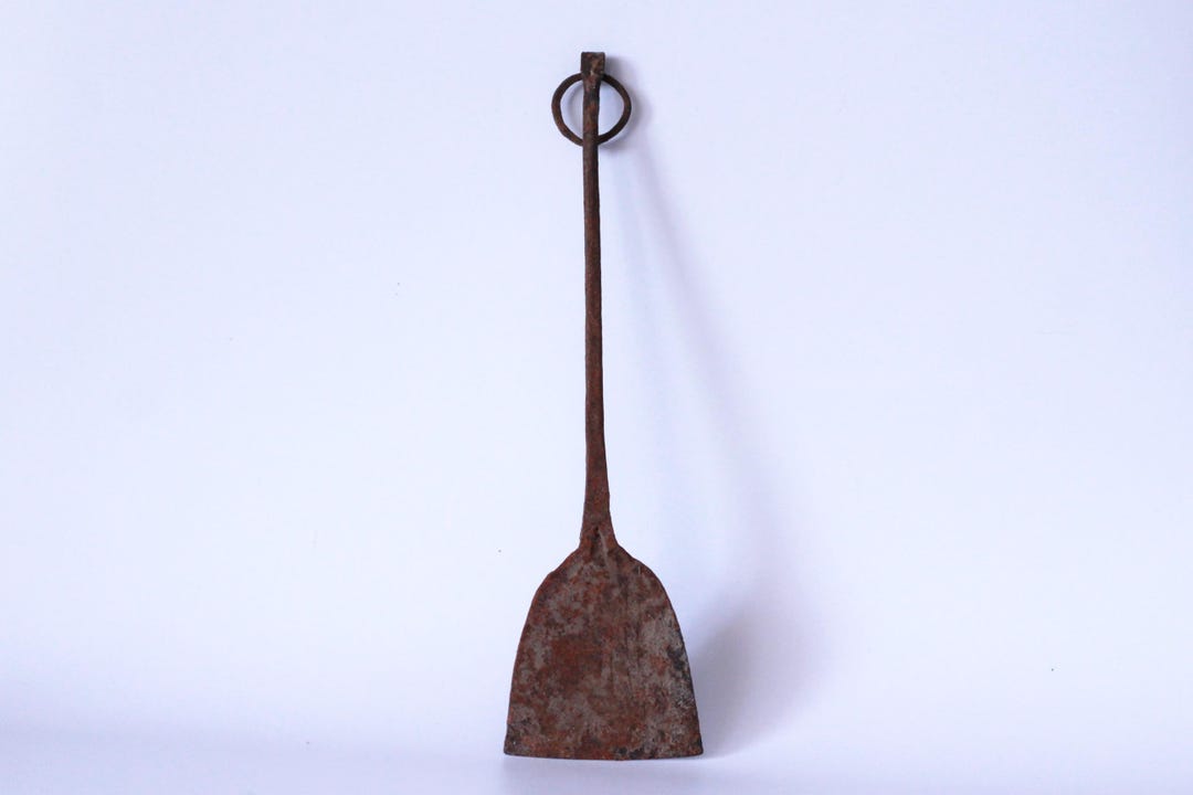 Antique Wrought Iron Oven Scoop Spatula, Primitive Baker Kitchen Tool ...