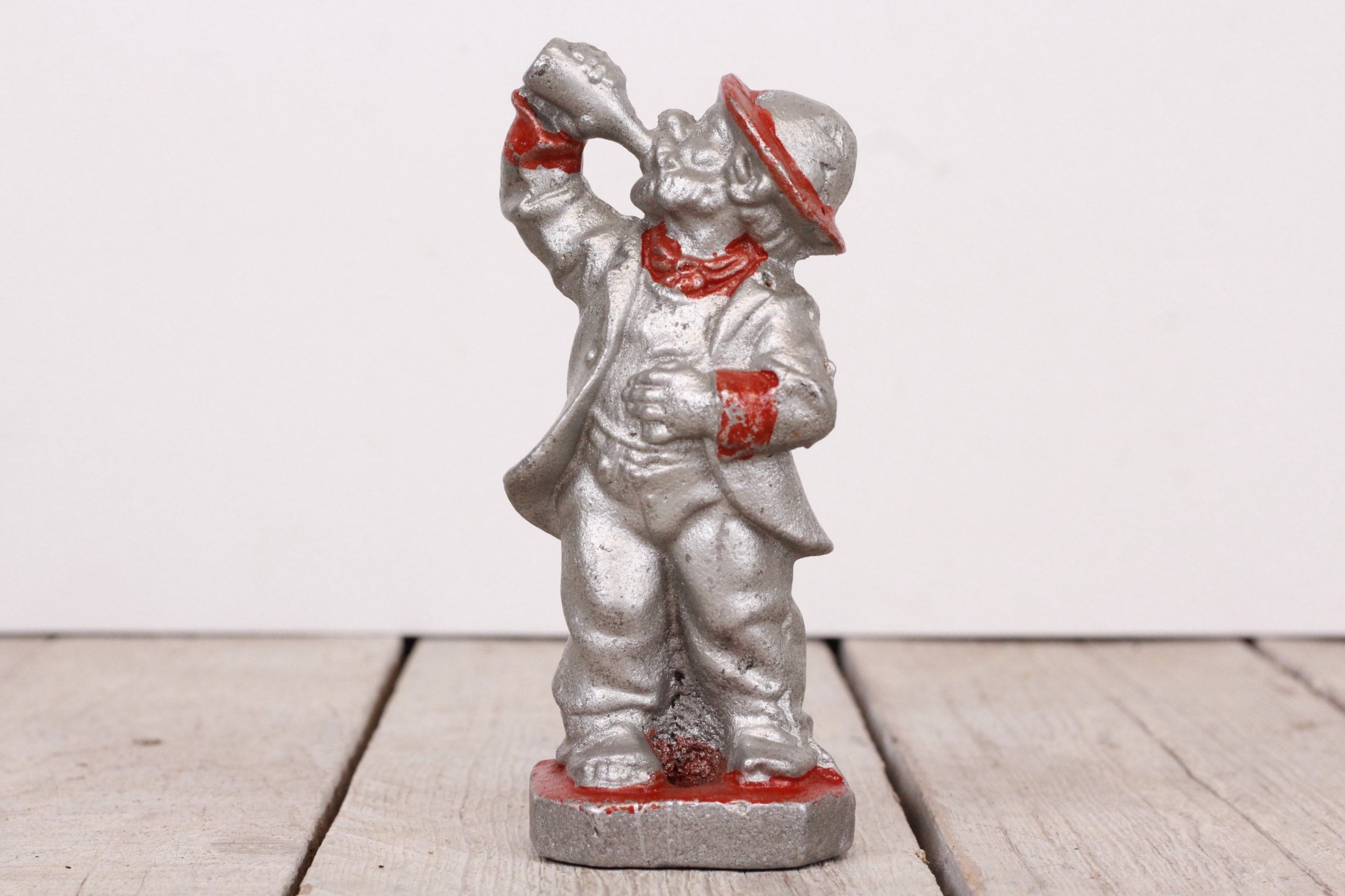 Vintage Aluminum Figurine Drinking Man Old Man Small | Etsy