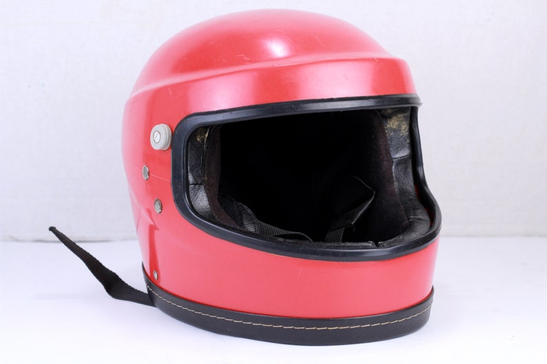 Vintage Motorcycle Helmet 1980s Helmet Red/black - Etsy
