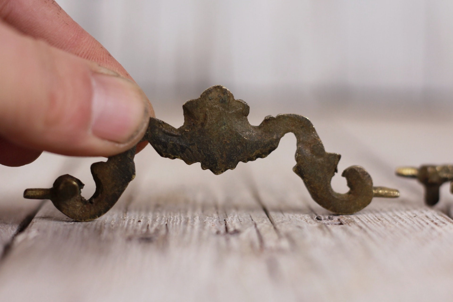 Vintage Brass Drawer Handles Set of 2 Small Door Handles Decorative - Etsy