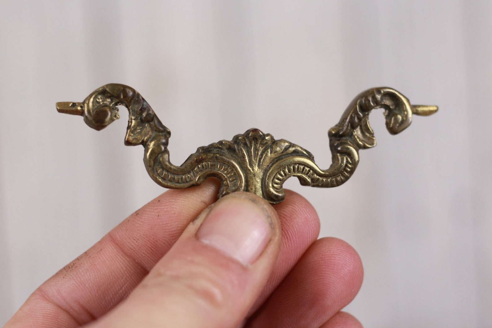 Vintage Brass Drawer Handles Set of 2 Small Door Handles Decorative - Etsy