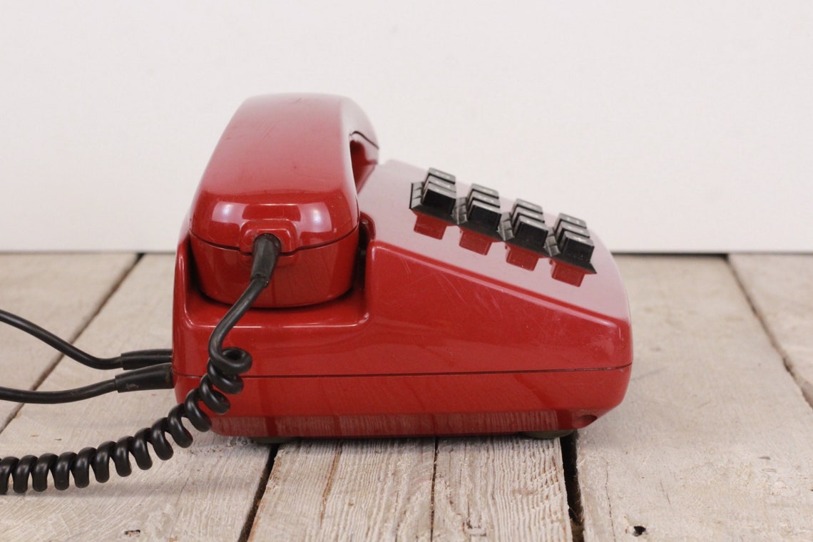 Vintage Push Button Phone Telephone Classic Telephone Red - Etsy
