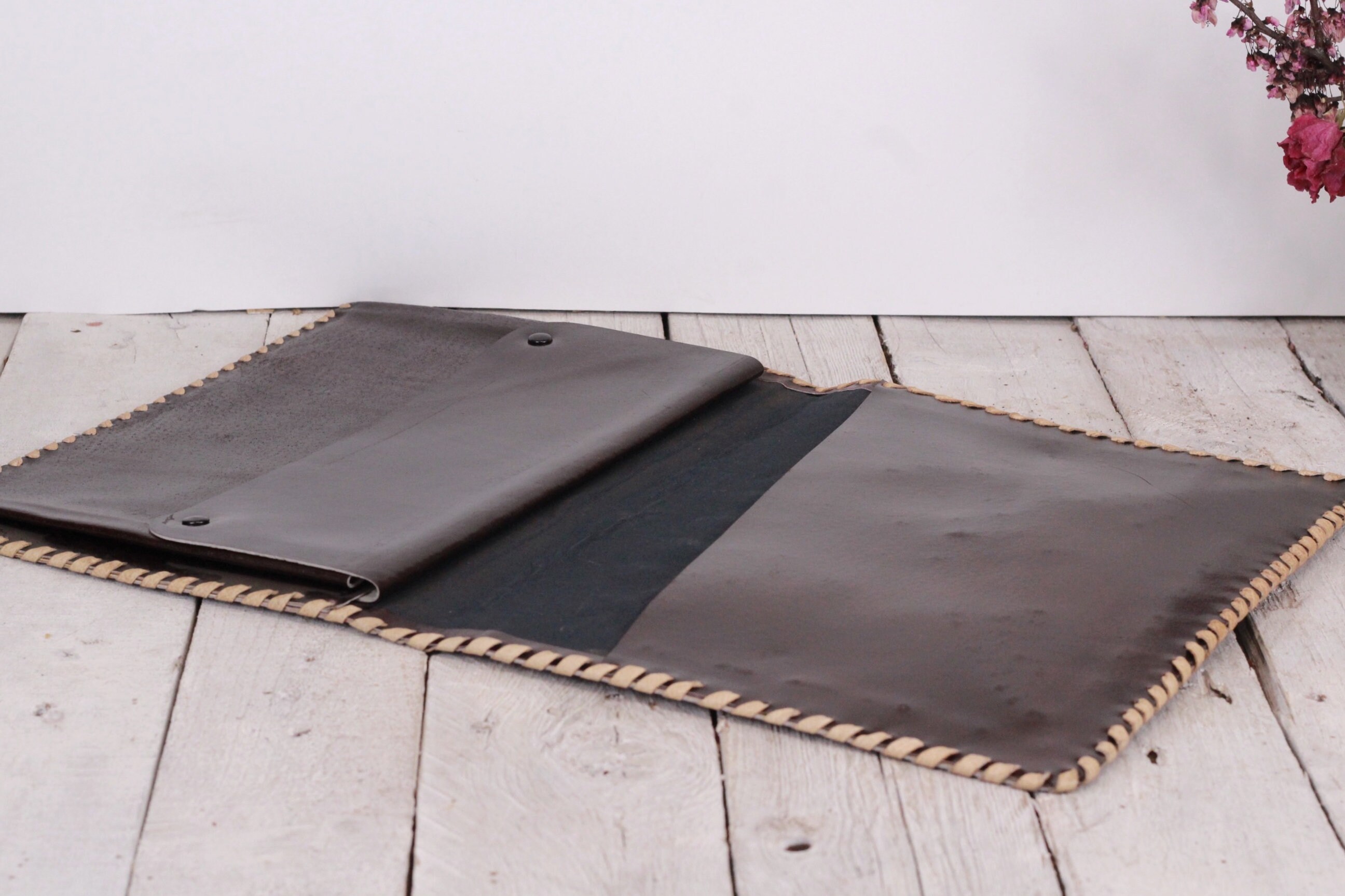 Vintage Handmade Big Leather Documents Folder Paper Case Carry - Etsy