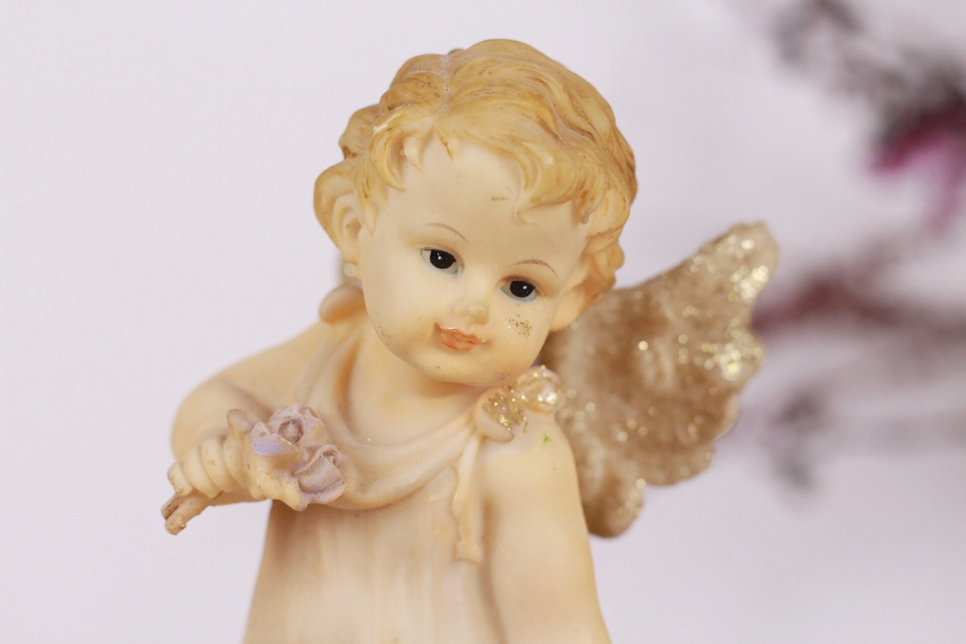 Vintage Angel Statuette Child Angel Figurine Little Girl Angel | Etsy