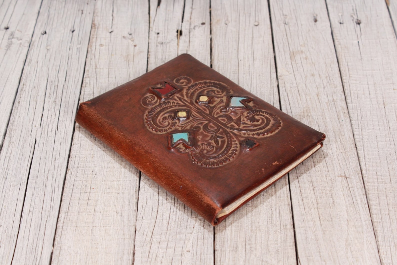 Vintage Leather Notebook Cover Book Cover Folder Document - Etsy