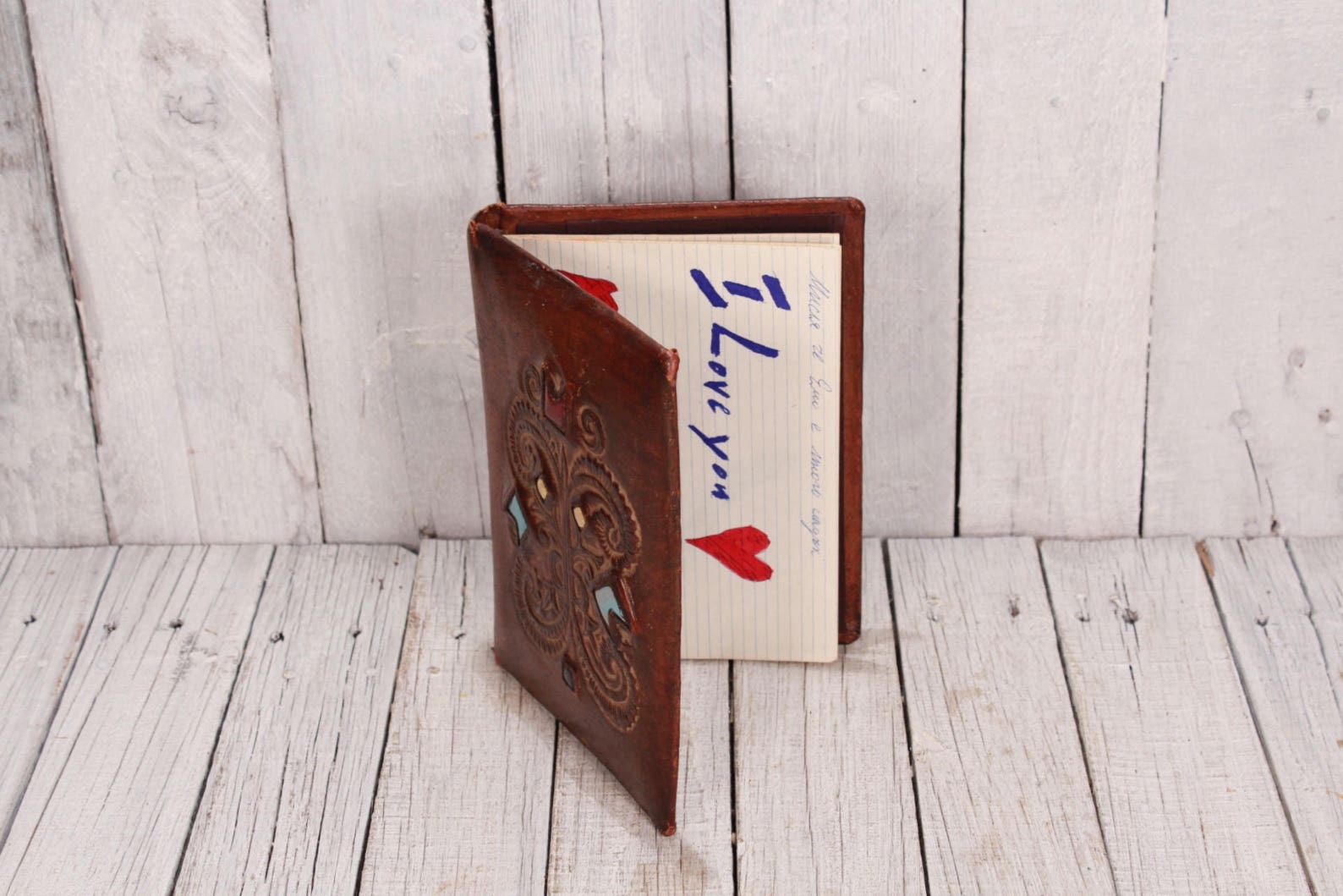 Vintage Leather Notebook Cover Book Cover Folder Document | Etsy