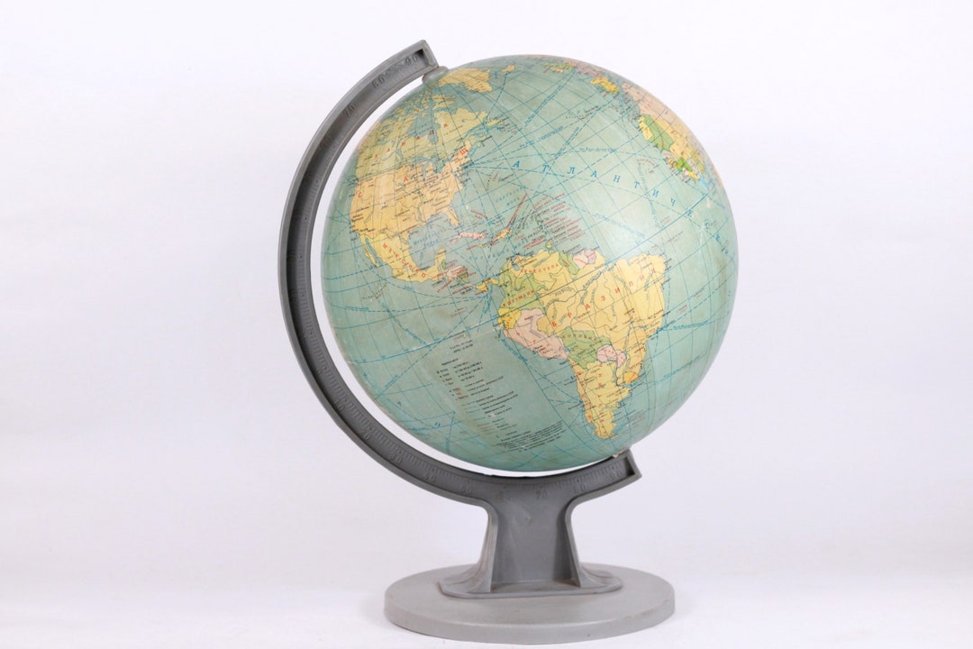 Vintage Medium Size Globe World Globe Earth Bowl Globe Collectible - Etsy