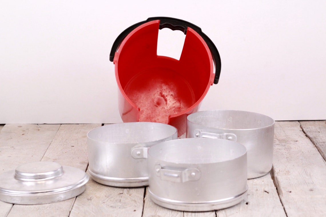 Vintage Lunch Box Bucket 3 in 1 Food Carrier Lunch Pail | Etsy