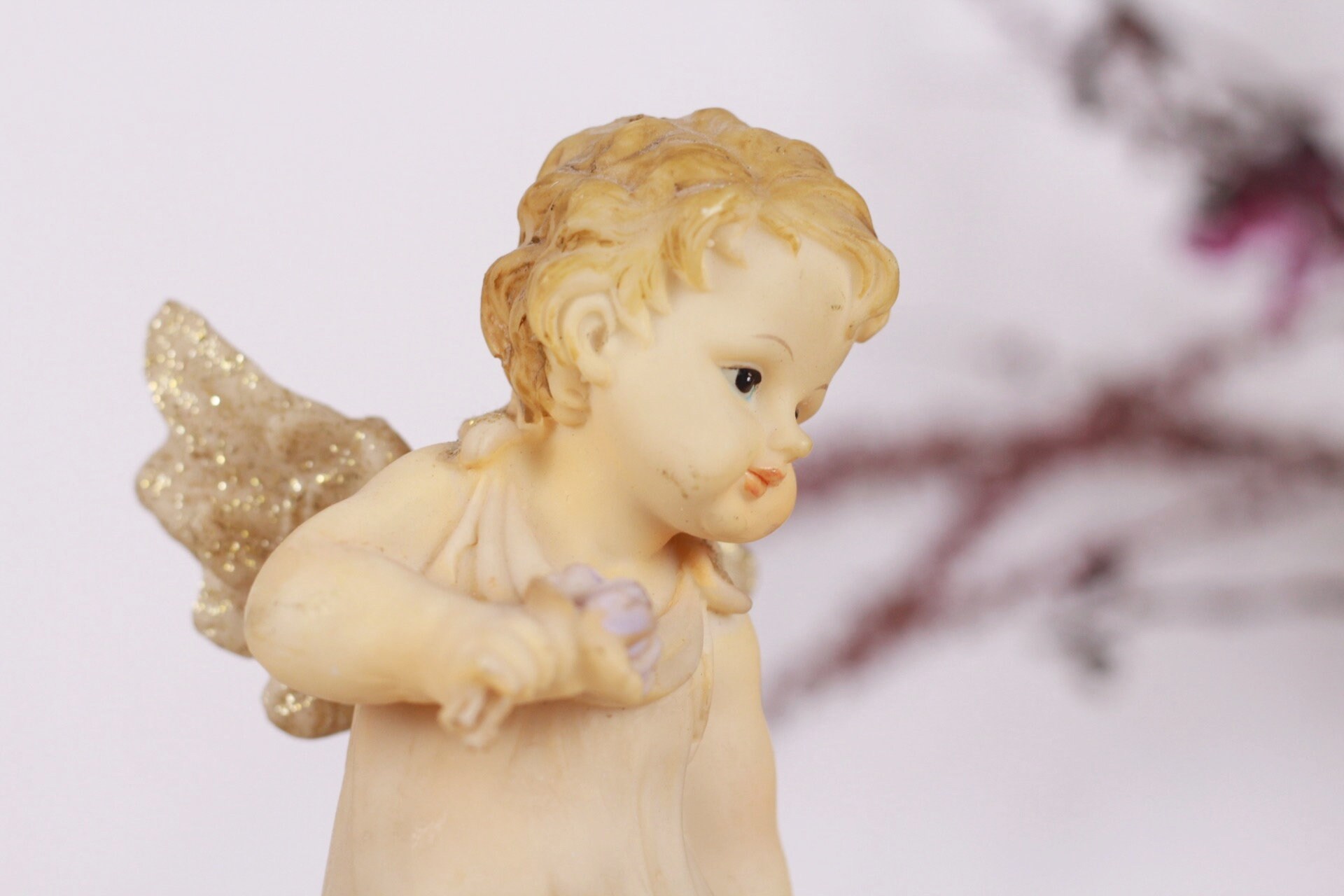 Vintage Angel Statuette Child Angel Figurine Little Girl Angel | Etsy