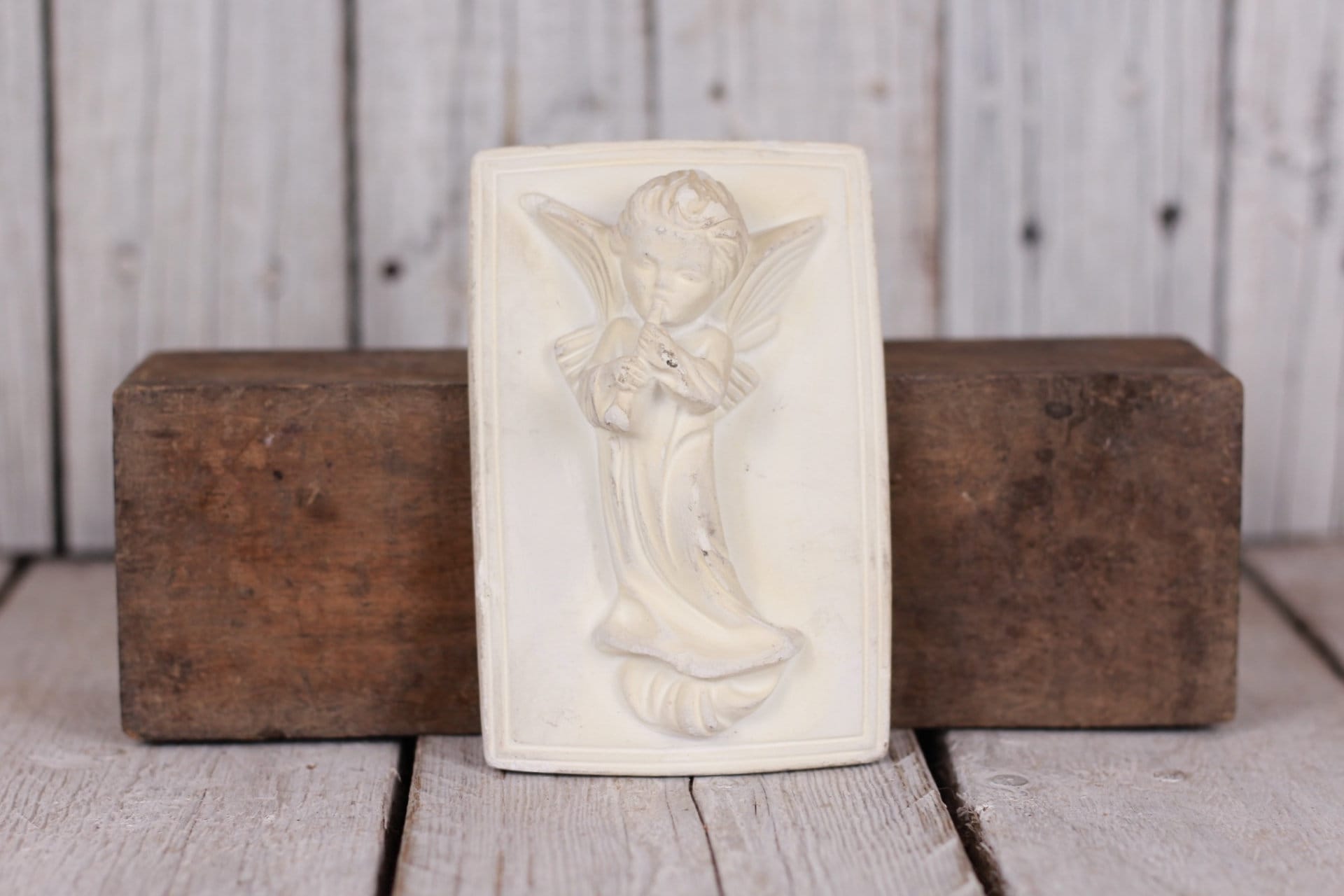 Vintage Plaster Figurine Angel Wall Hanging Plate Christian - Etsy
