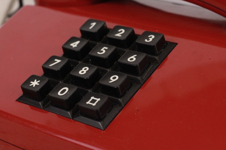 Vintage Push Button Phone Telephone Classic Telephone Red | Etsy