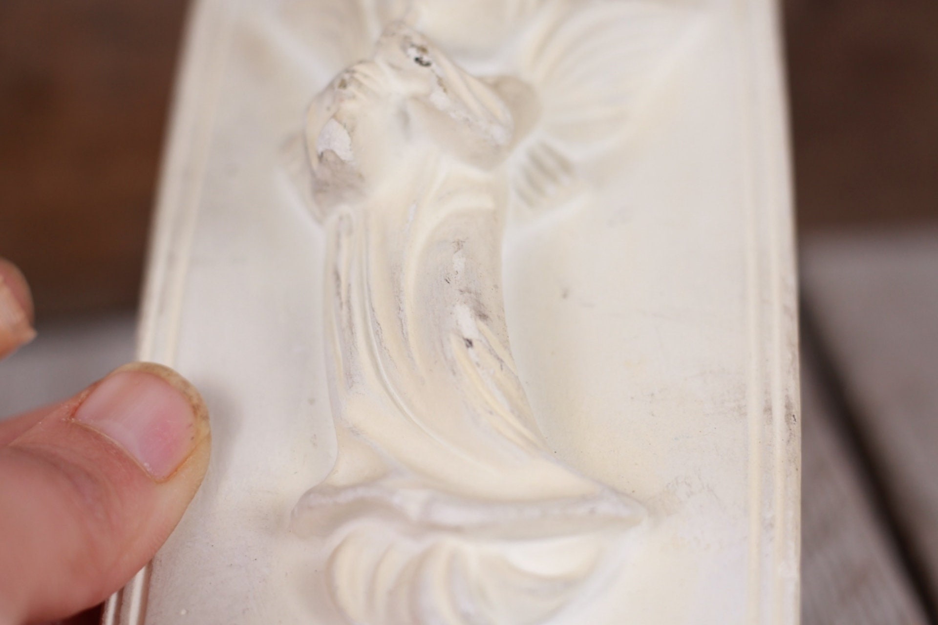 Vintage Plaster Figurine Angel Wall Hanging Plate Christian - Etsy