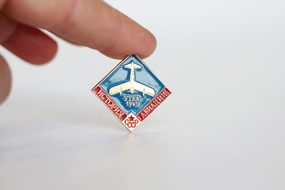 Vintage 80s Aviation History Pin: USSR Airplane Badge - Etsy