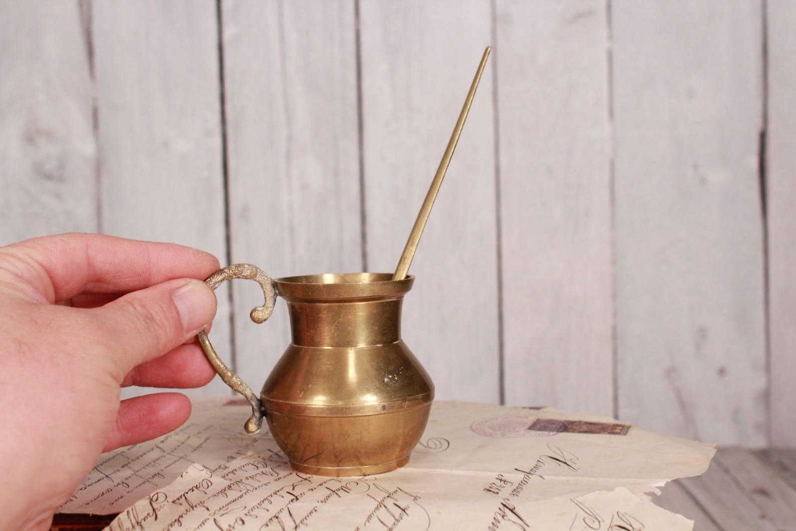Brass Jug Brass Jug With Spoon Brass Pitcher Brass Jar Jug - Etsy