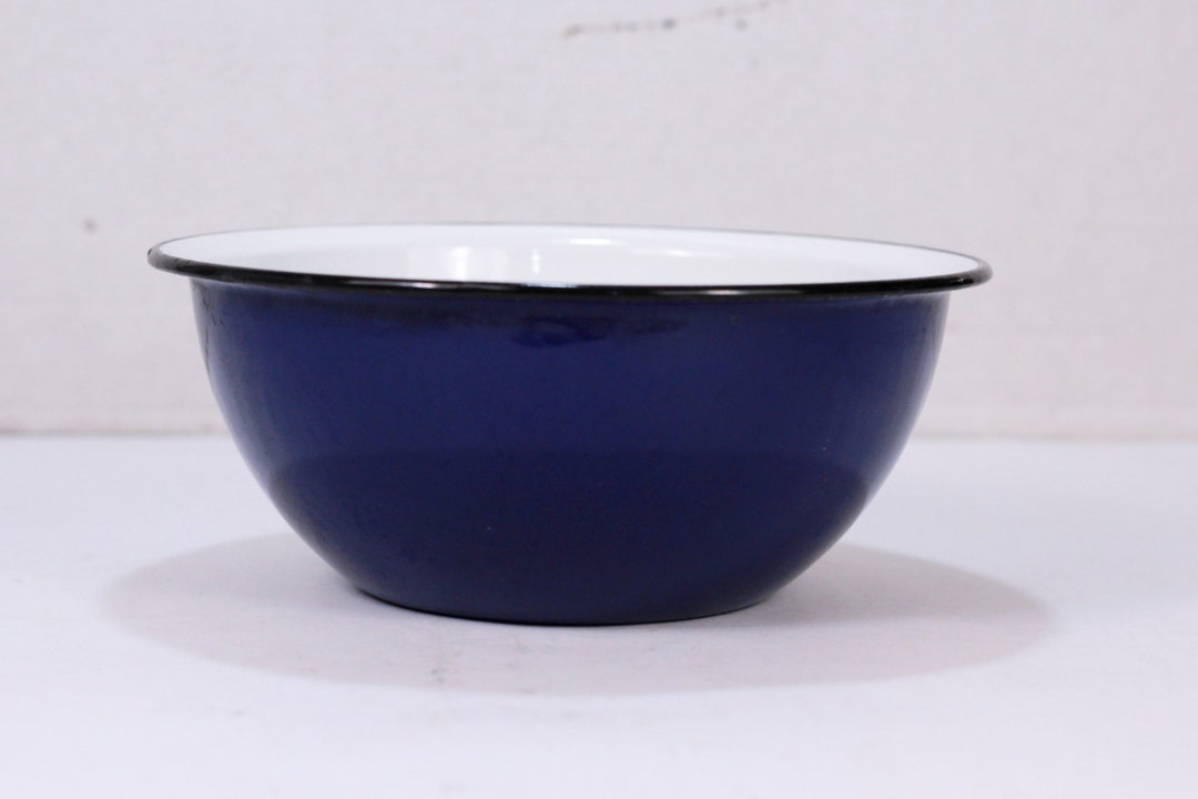 Vintage Enamel Basin, Antique Country Enamelware, White Basin, Wash ...