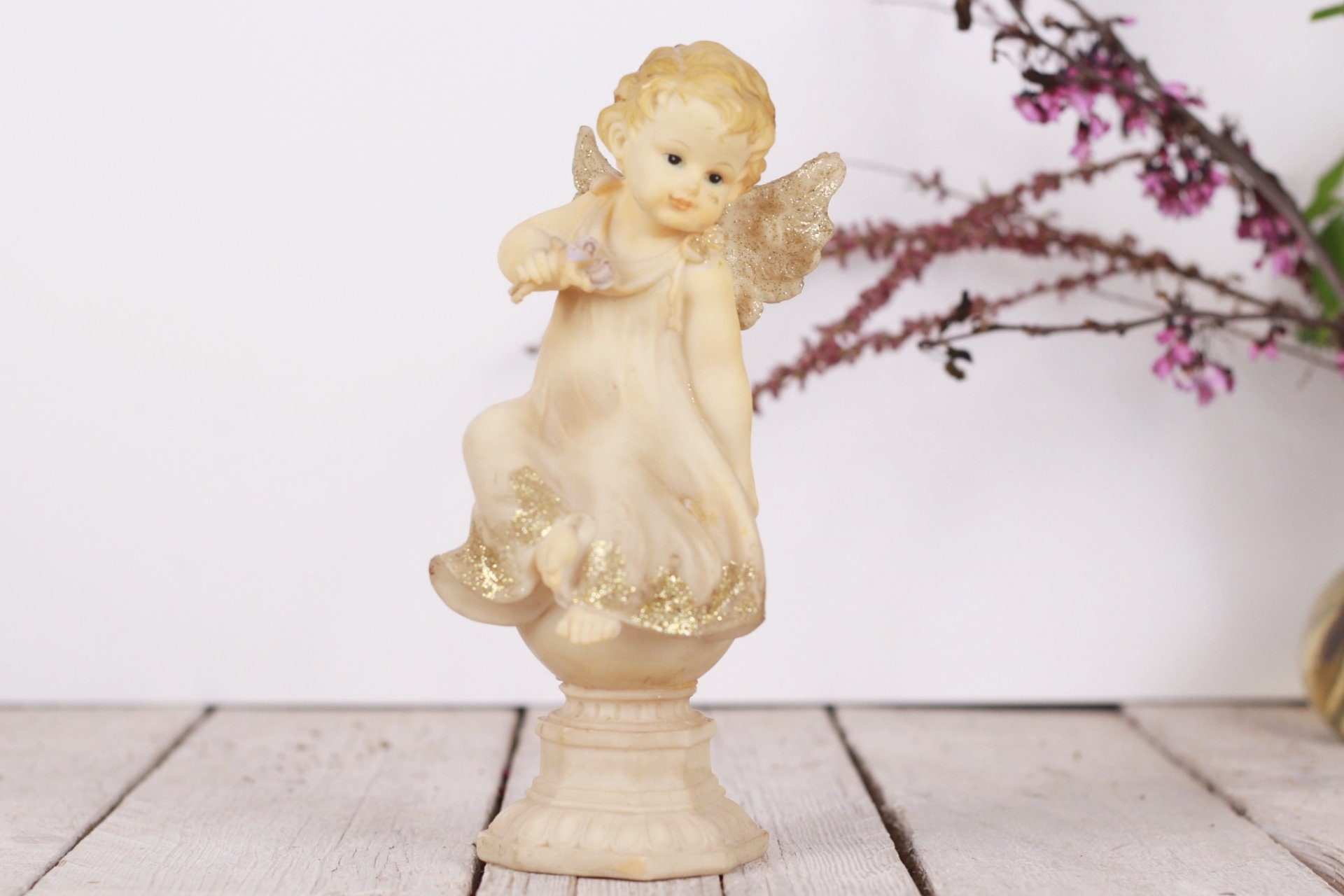 Vintage Angel Statuette Child Angel Figurine Little Girl Angel | Etsy