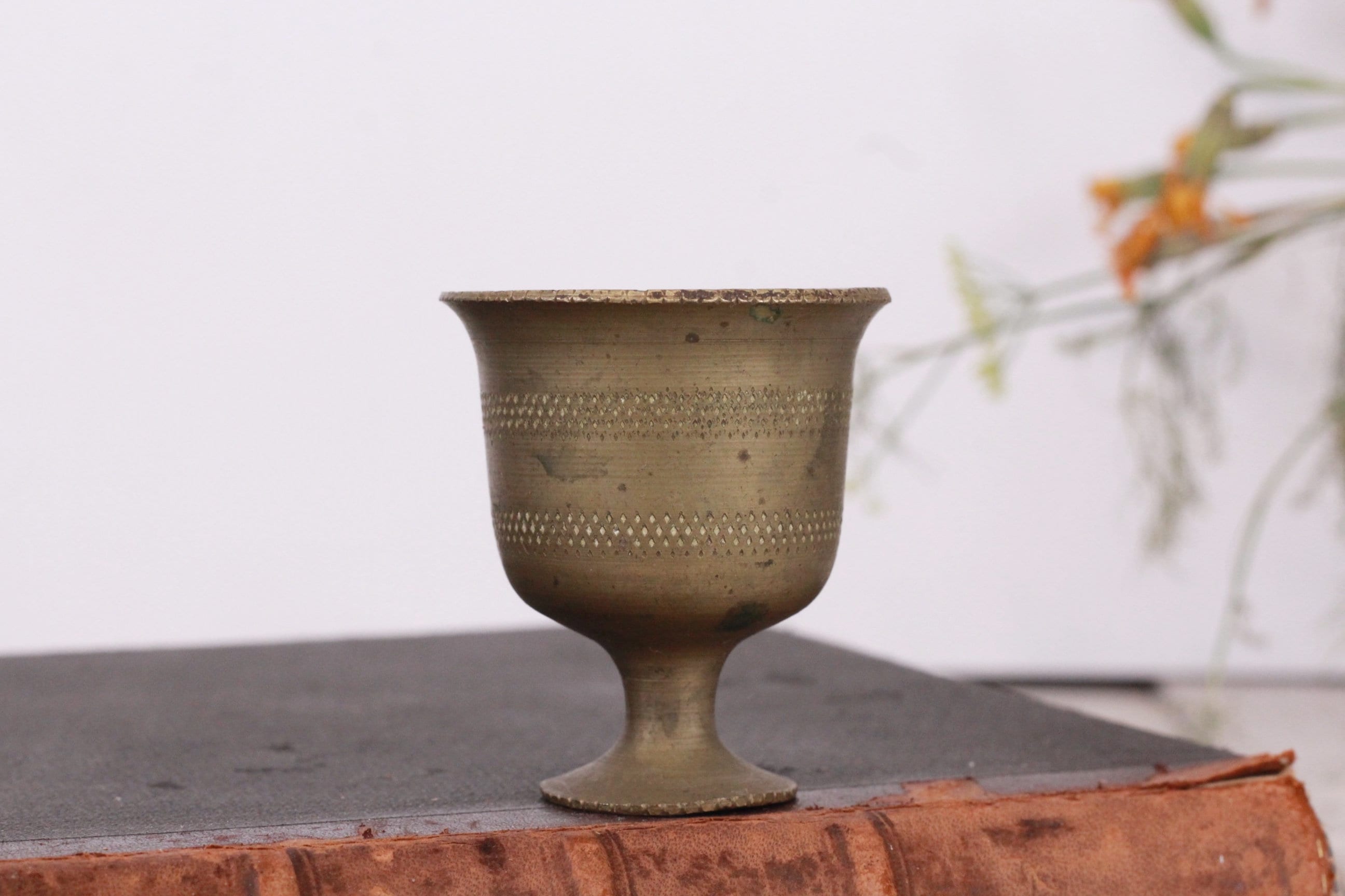 Antique Bronze Small Goblet Metal Drinking Stemware - Etsy