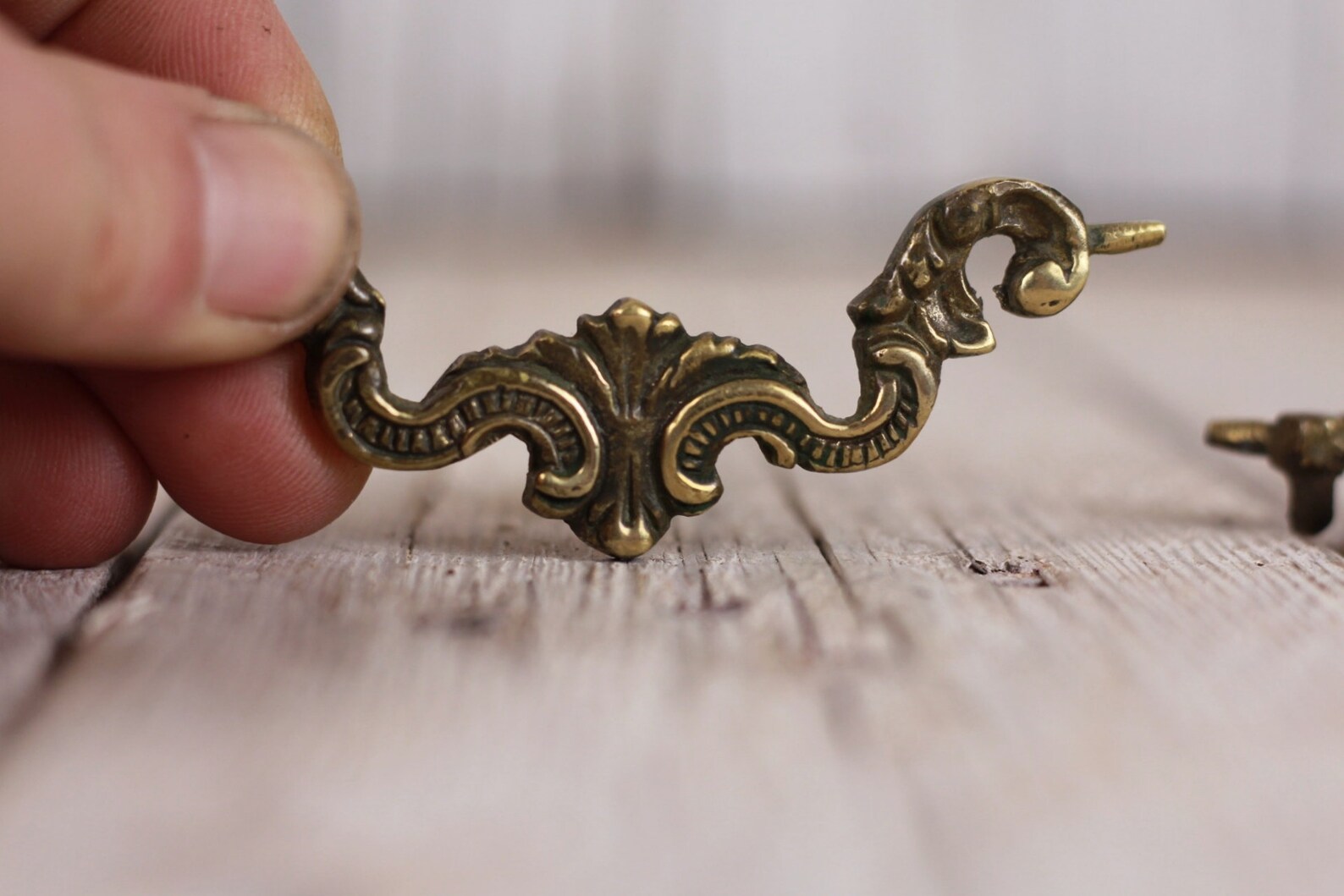 Vintage Brass Drawer Handles Set of 2 Small Door Handles Decorative - Etsy