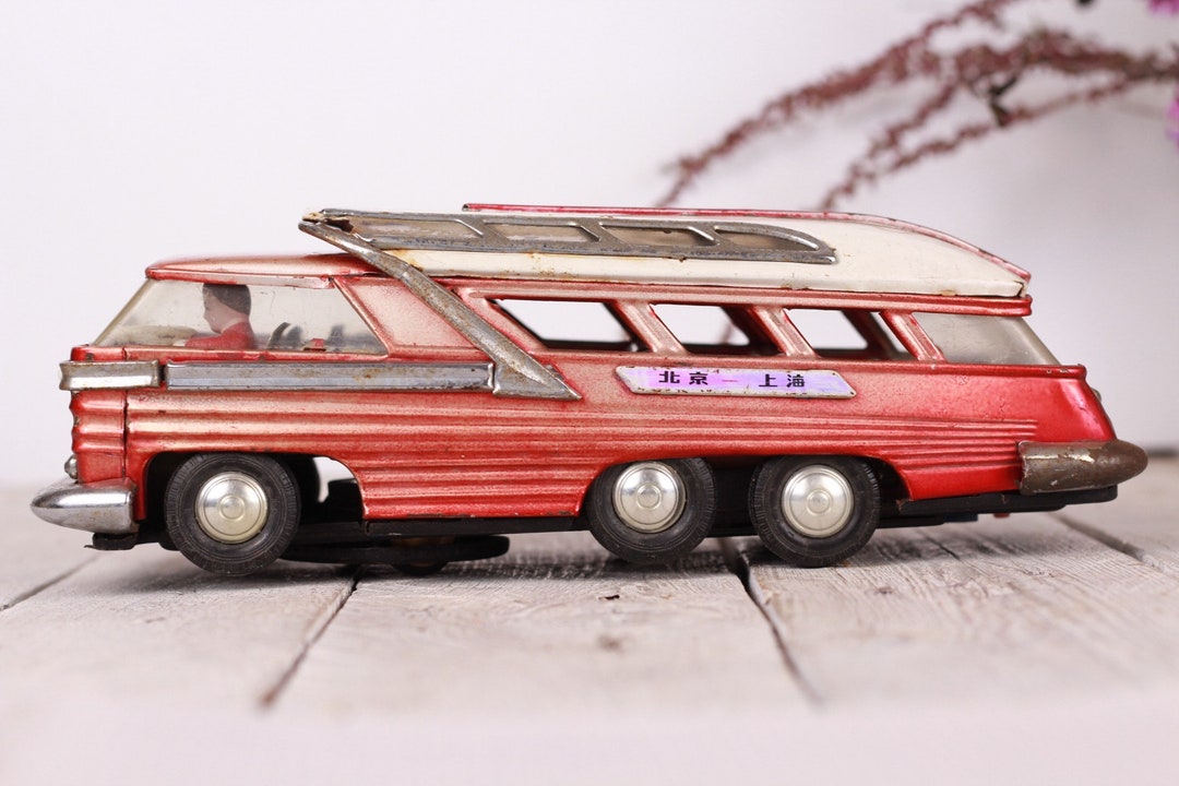 Vintage Electric Tin Bus Battery Operated Toy Mechanical China Car - Etsy