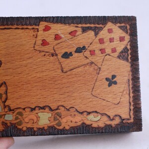 Vintage Playing Card Case, Wooden Card Case, Wood Card Box, Wooden Card ...