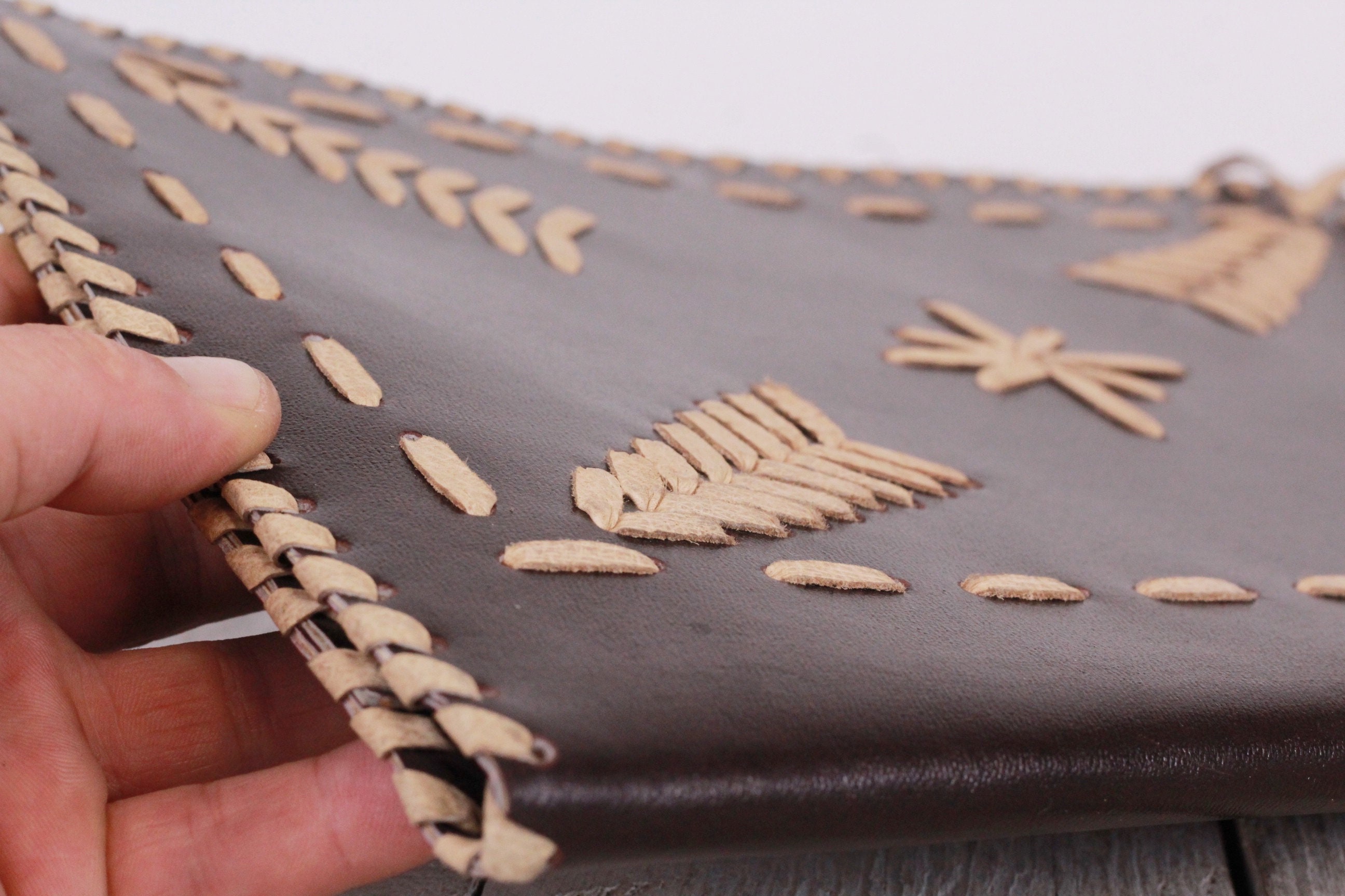 Vintage Handmade Big Leather Documents Folder Paper Case Carry - Etsy