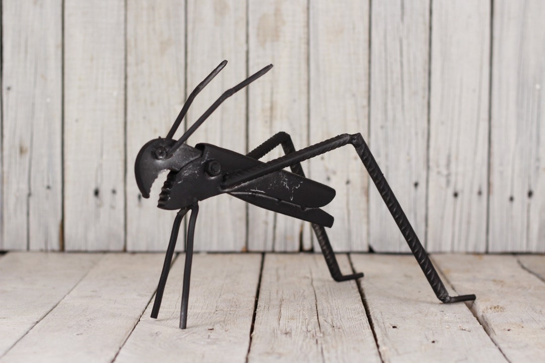 Handmade Recycled Metal Grasshopper Sculpture: Steampunk Art Toy - Etsy