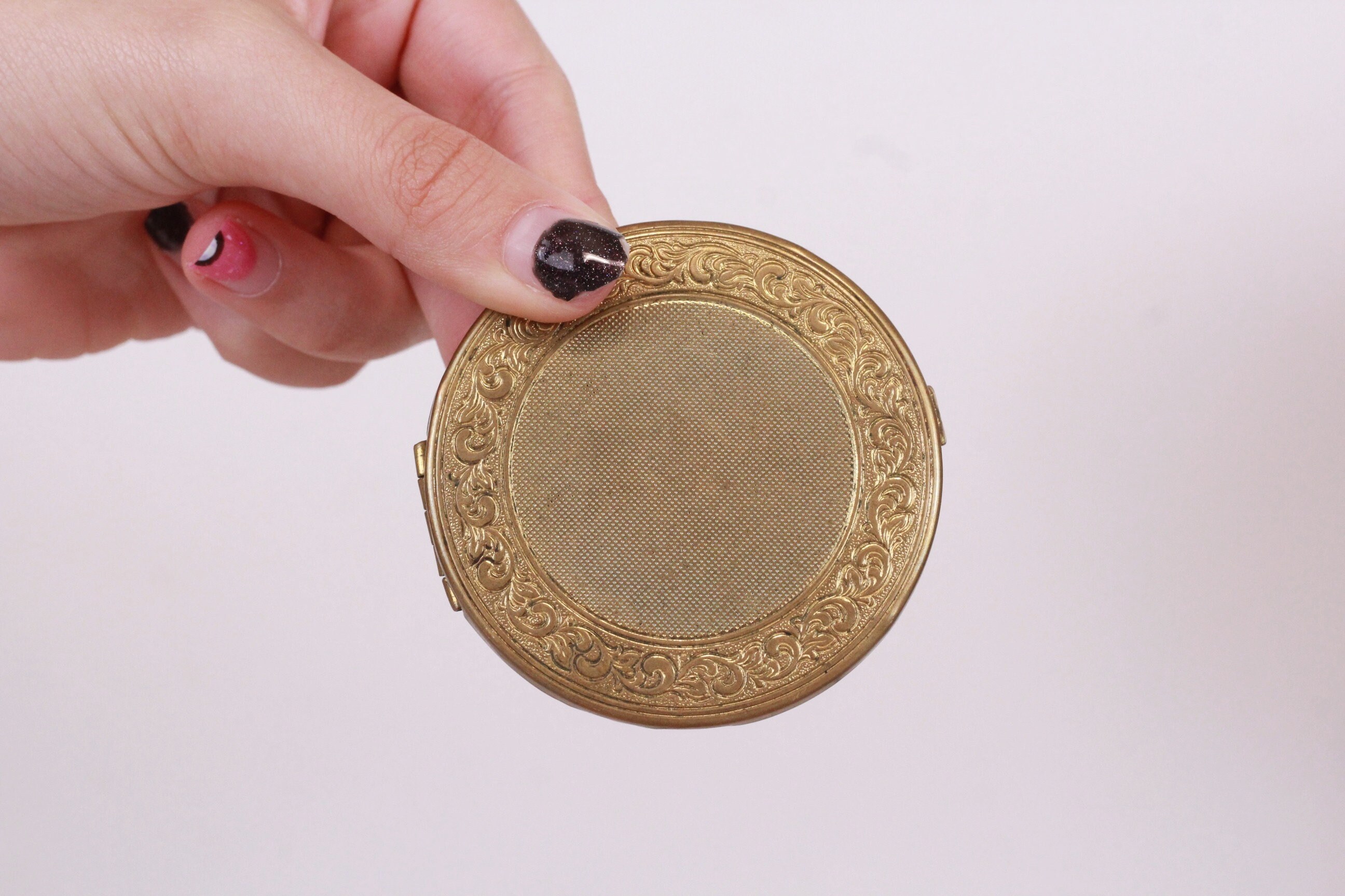 Antique Brass Powder Box with Lid | Etsy