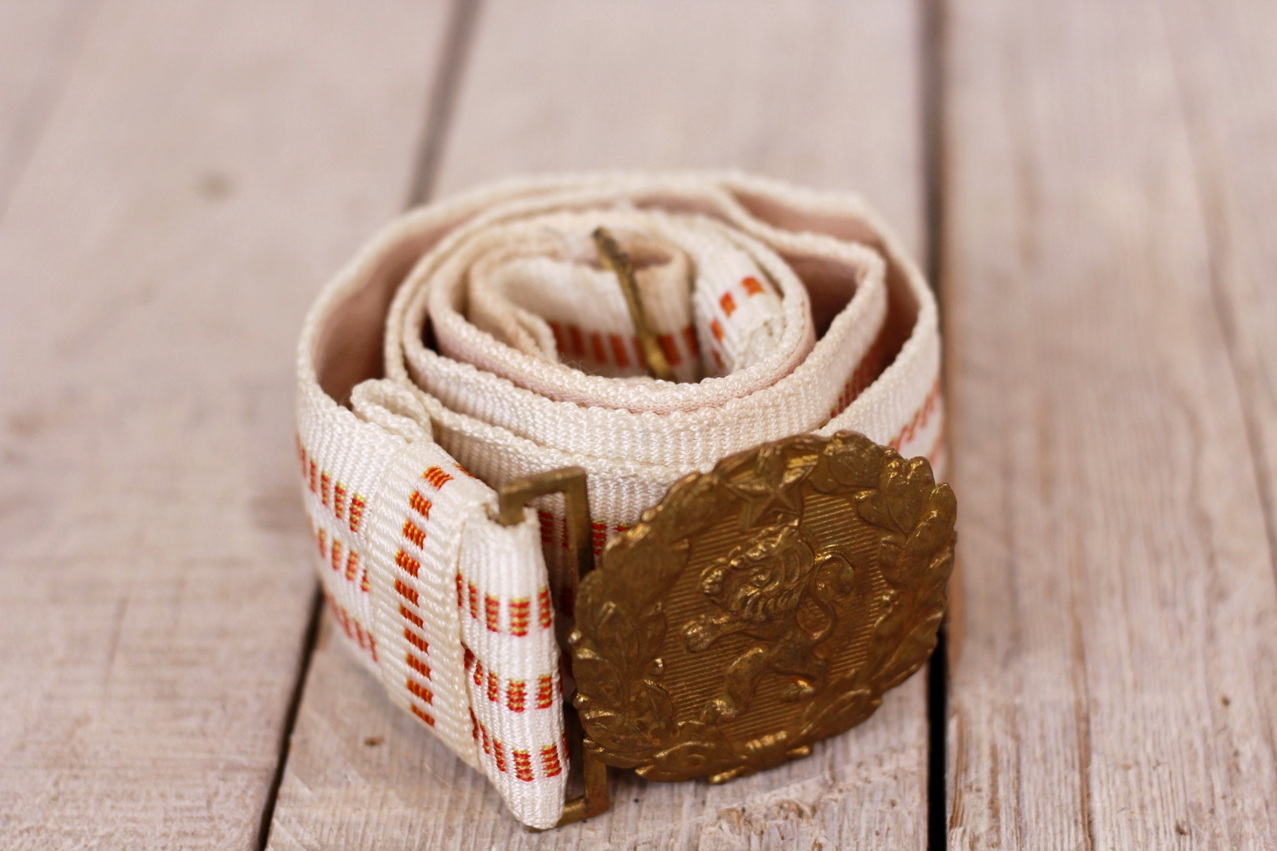 Vintage Soviet Military Uniform Belt Lion Bronze Buckle Parade - Etsy