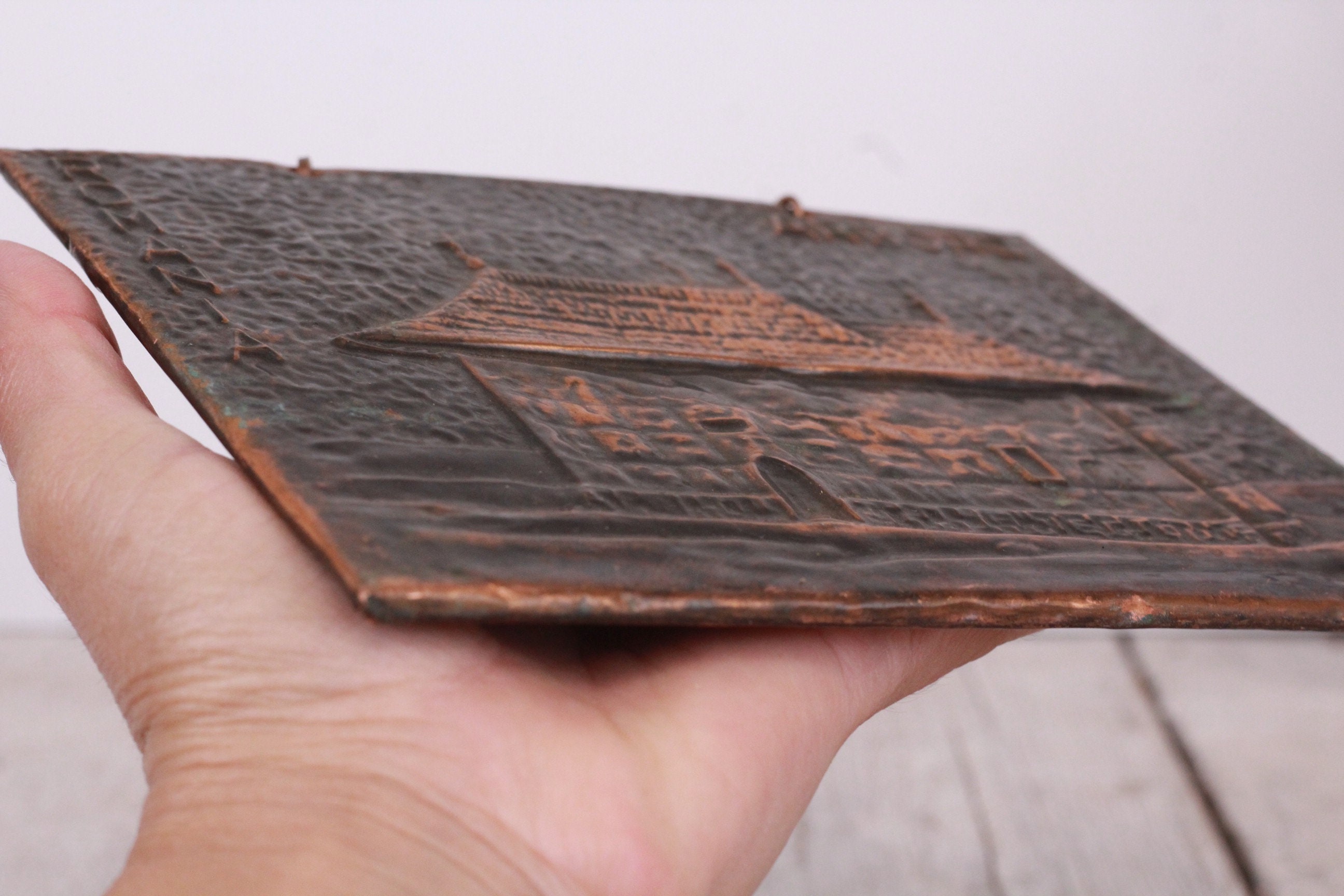 Hand Hammered Copper Picture Embossed Art Wall Hanging Vintage - Etsy