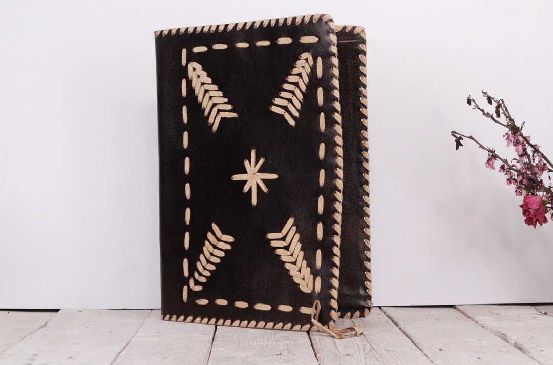 Vintage Handmade Big Leather Documents Folder Paper Case Carry ...