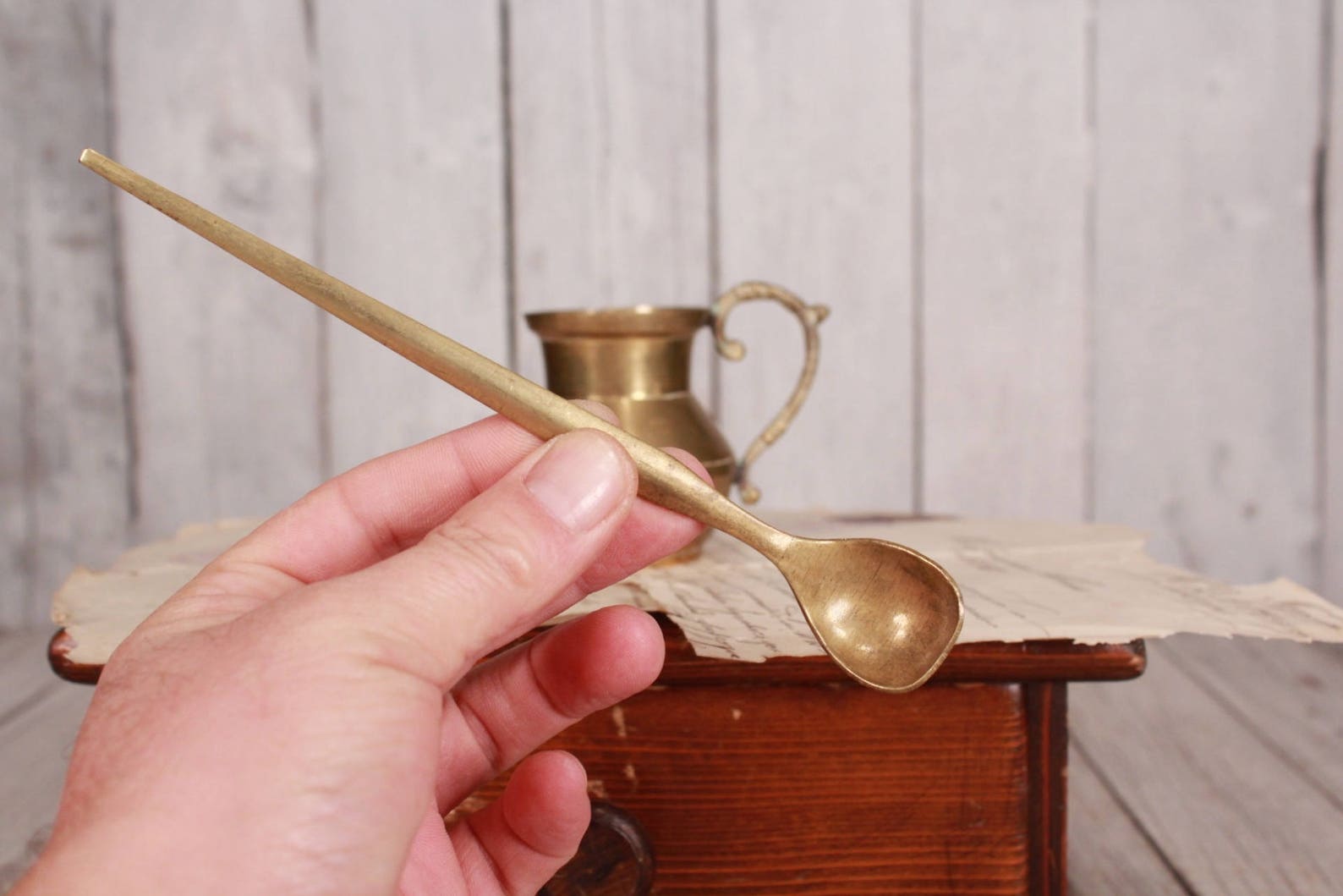 Brass Jug Brass Jug With Spoon Brass Pitcher Brass Jar Jug | Etsy
