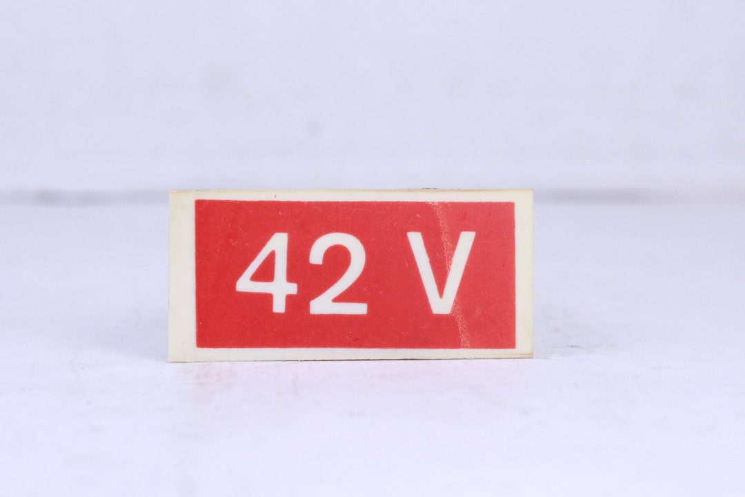 Vintage Plastic Warning High Voltage Sign, Danger, Red Sign, 42V Sign ...