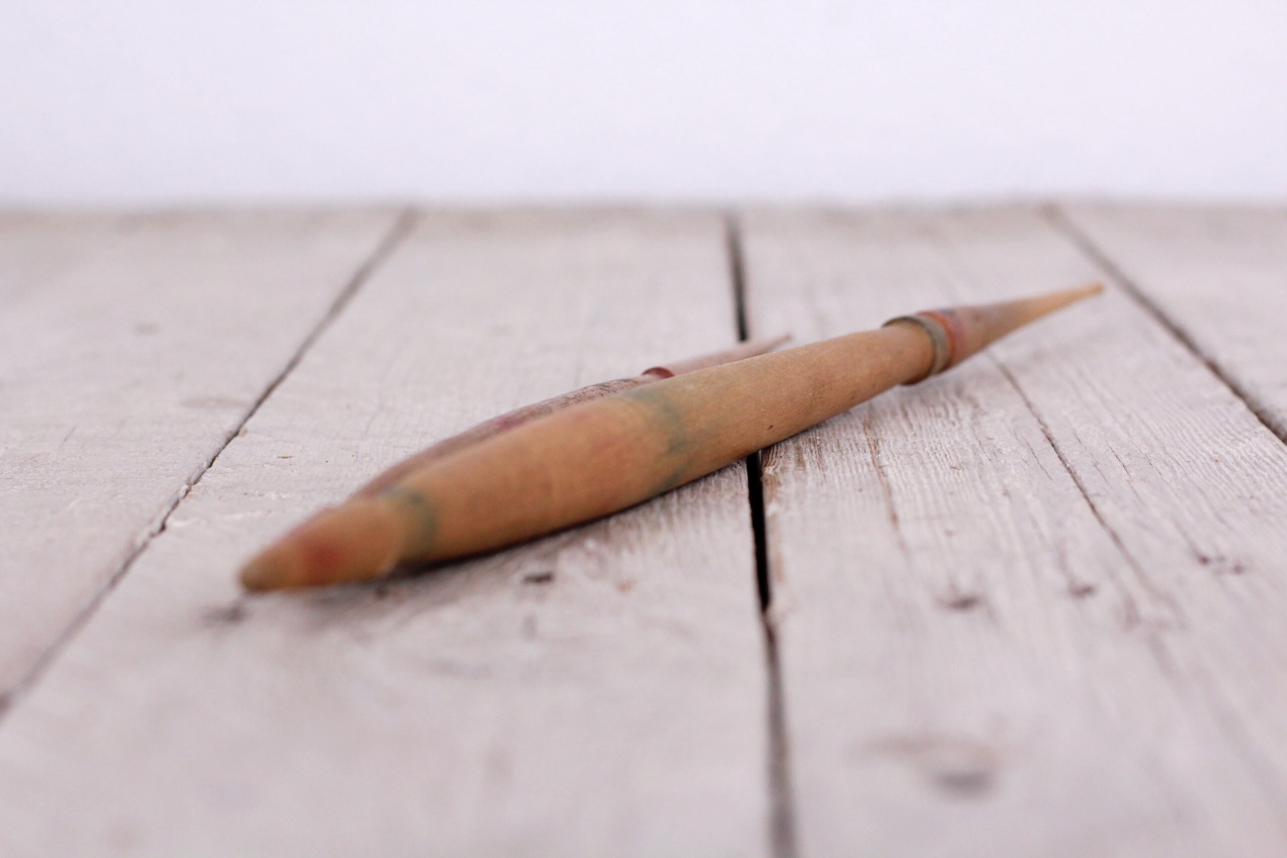 Vintage Wooden Spindles Set of 2 Wool Spinning Primitive - Etsy