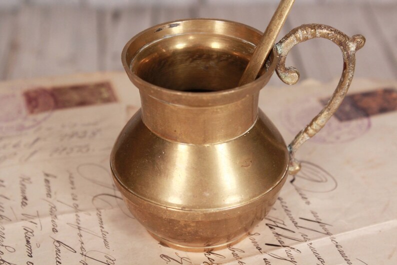 Brass Jug Brass Jug With Spoon Brass Pitcher Brass Jar Jug - Etsy