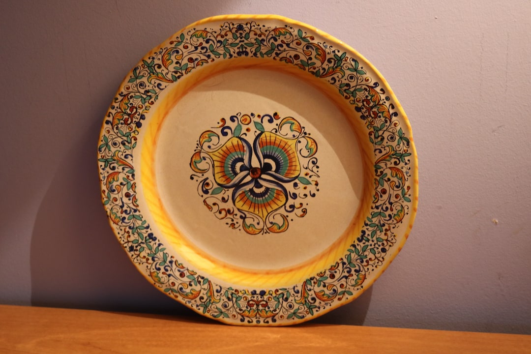 Rare Find - Hand Painted Dip A Mano Italy Majolica Plate - Etsy