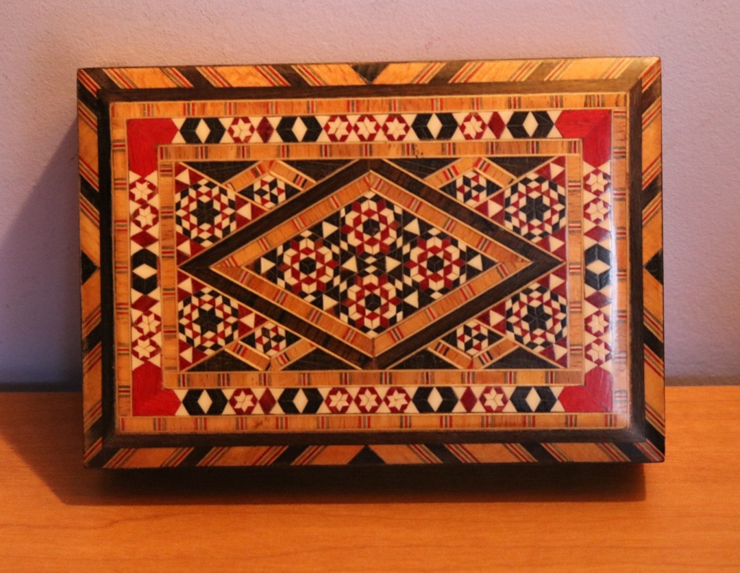 Inlaid Wooden Box Syrian Middle Eastern Marquetry Box - Etsy