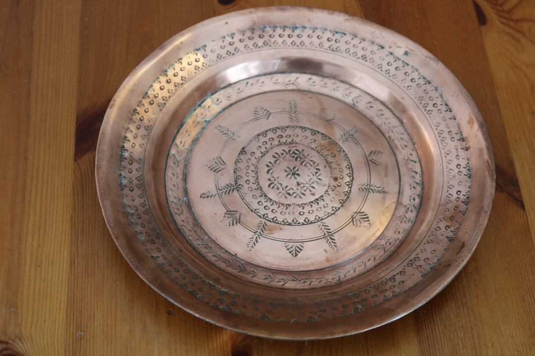 Vintage Hand Hammered Solid Copper Turkish Plate 9.5" - Etsy
