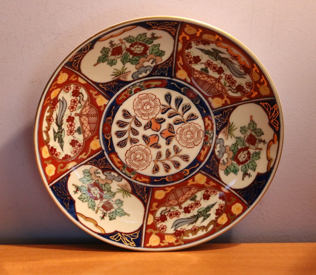 Gold Imari Hand Painted 8" Hanging Plate Japan Otigari Mercantile ...