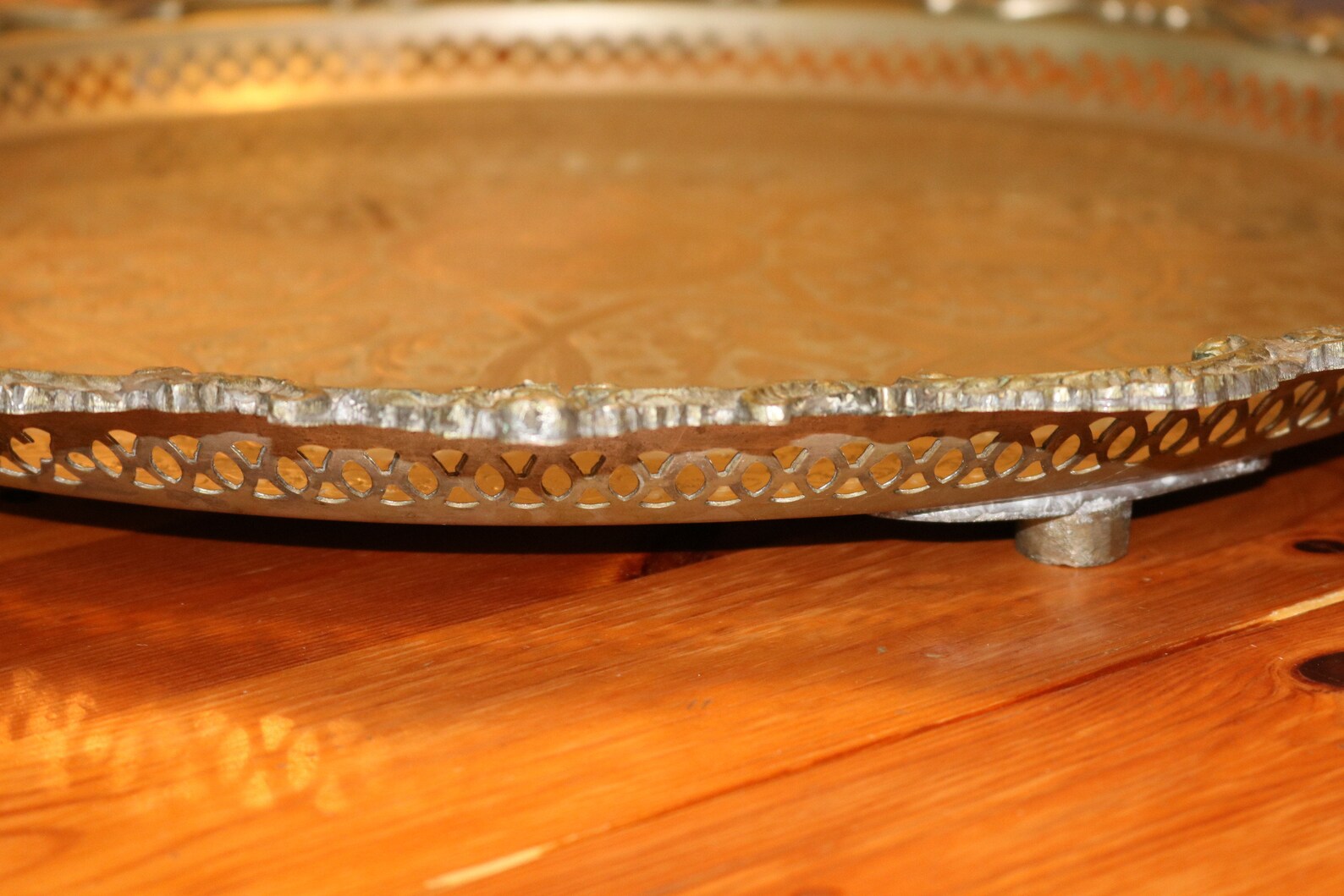 Antique Moroccan Tray, Islamic Engraved Tray, Large Silver Tray Morocco ...