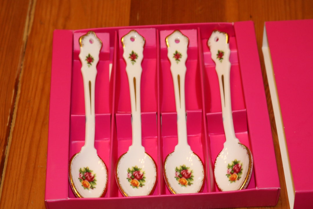 Royal Albert - Old Country Roses, Porcelain Teaspoons Set of 4 in ...