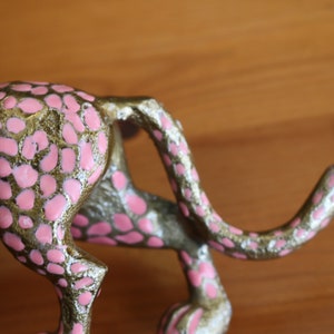 Leopard Statue in Golden Color Rare Metal Crafts Decorative Panther ...