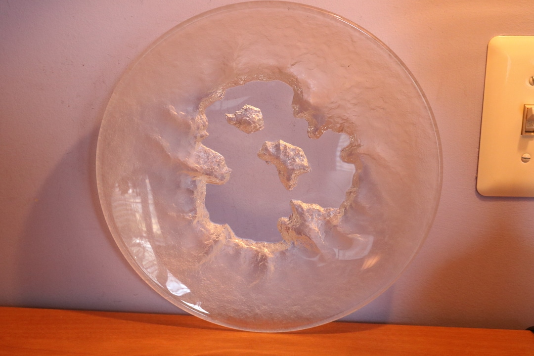 Hoya Japanese Mid Century Glacier Glass Bowl 10" Designed by Saburo ...