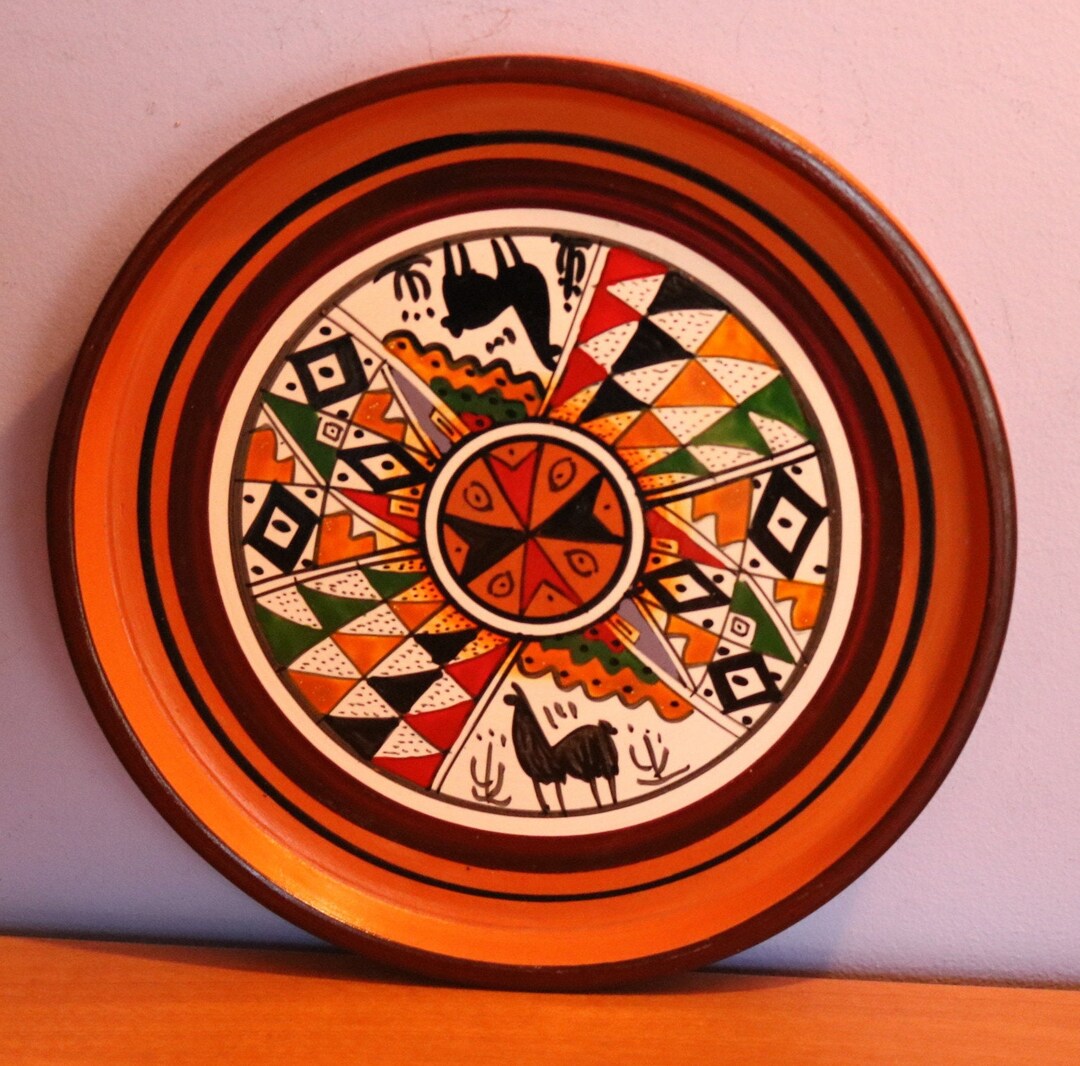 Cusco Peru Hand Painted Clay Ceramic Hand Painted Plate Peruvian Art - Etsy