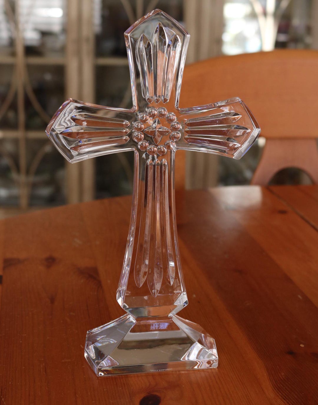 PRISTINE -- Waterford Crystal Standing Star Cross, 10" Religious ...