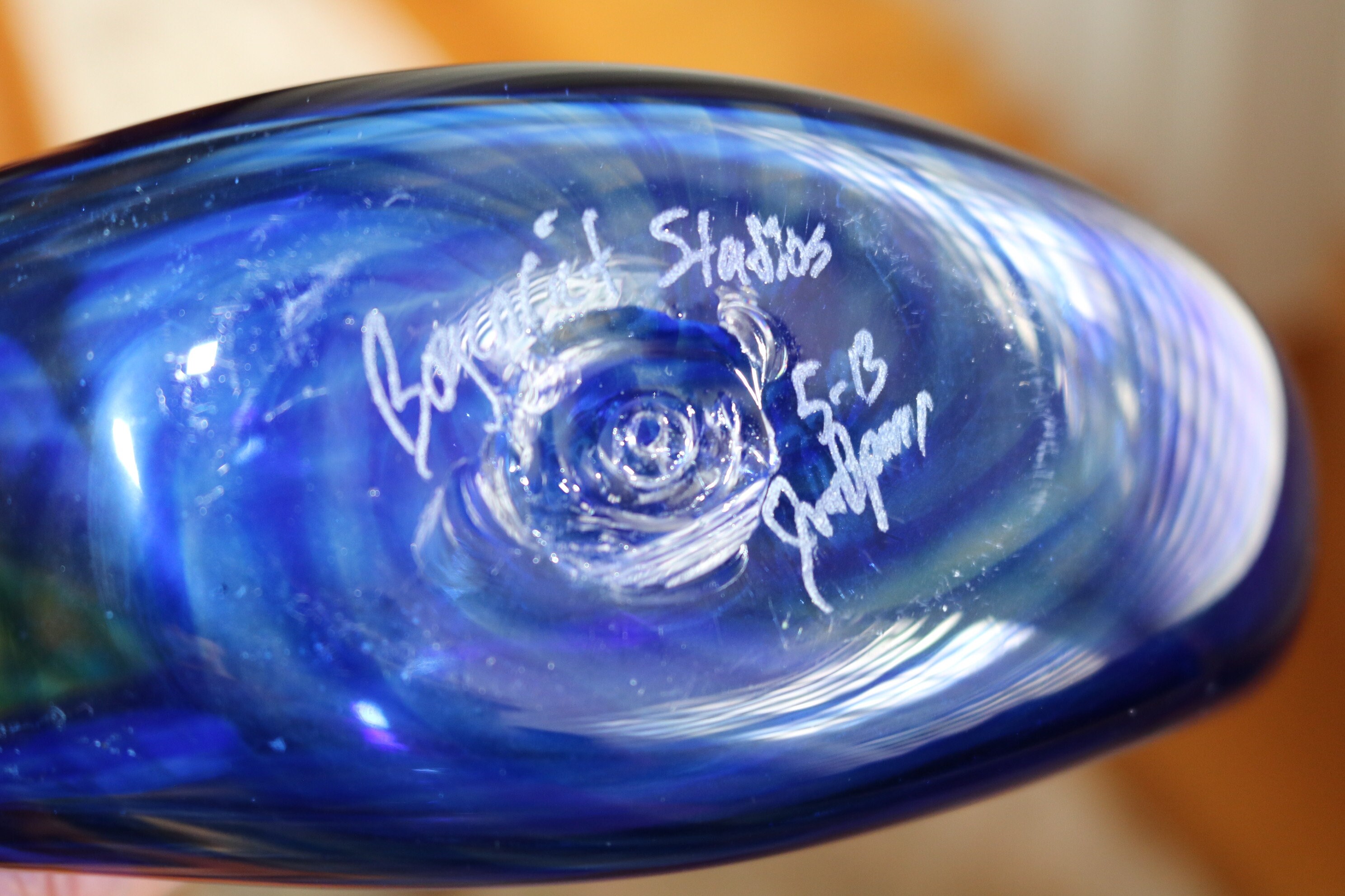 Bogenrief Studios Hand Blown Art Glass Vase Pitcher Signed - Etsy