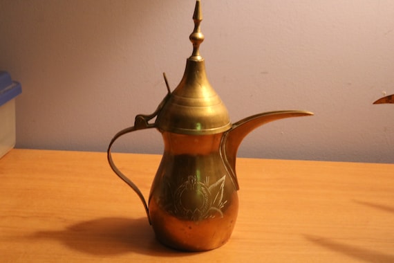 Solid Brass Vintage Dallah Coffee Pot Islamic Brass Small - Etsy