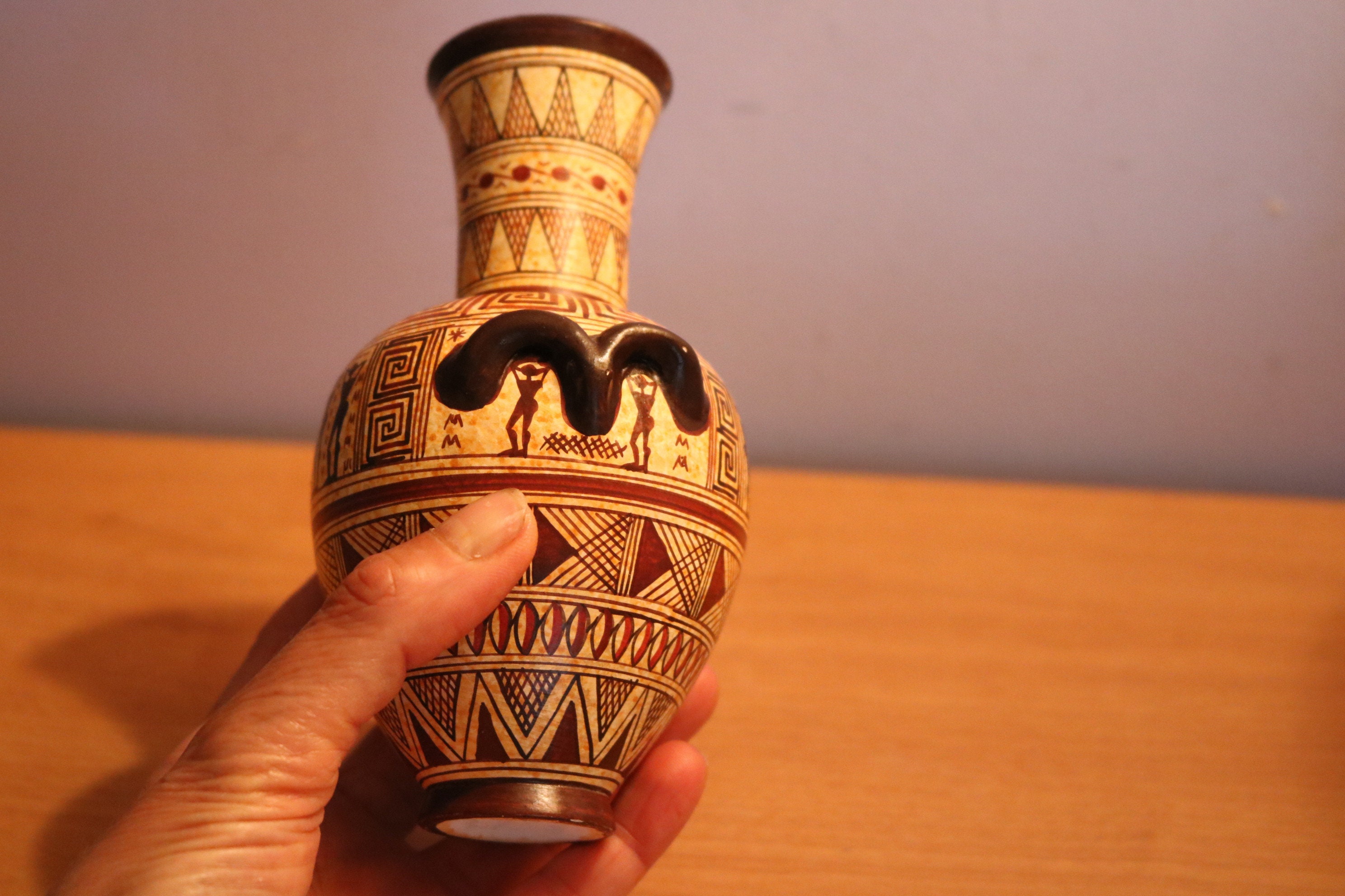 Handmade and Hand Painted Vase From Greece - Etsy