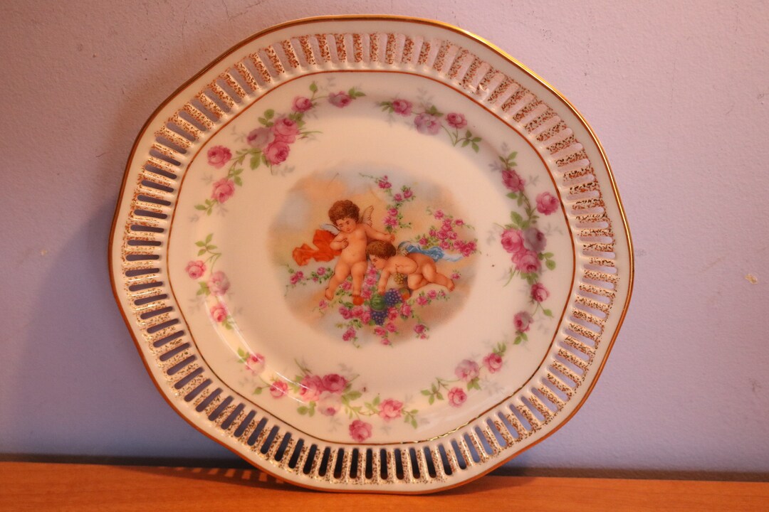 Set of 4 - Vintage HMS Royal Hanover Germany Angels Cherubs Roses ...