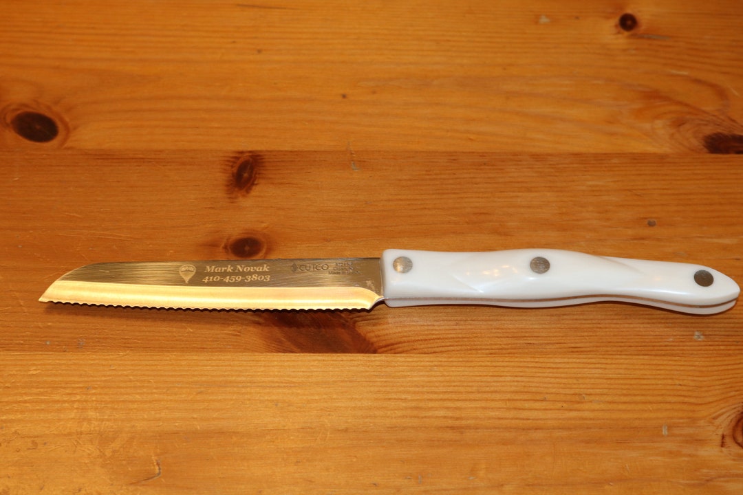 CUTCO Model 3721 White pearl Santoku Trimmer Knife With High Carbon ...